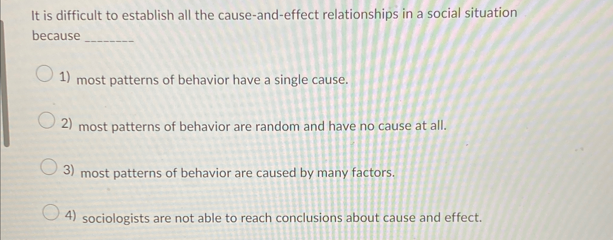 Solved It is difficult to establish all the cause-and-effect | Chegg.com