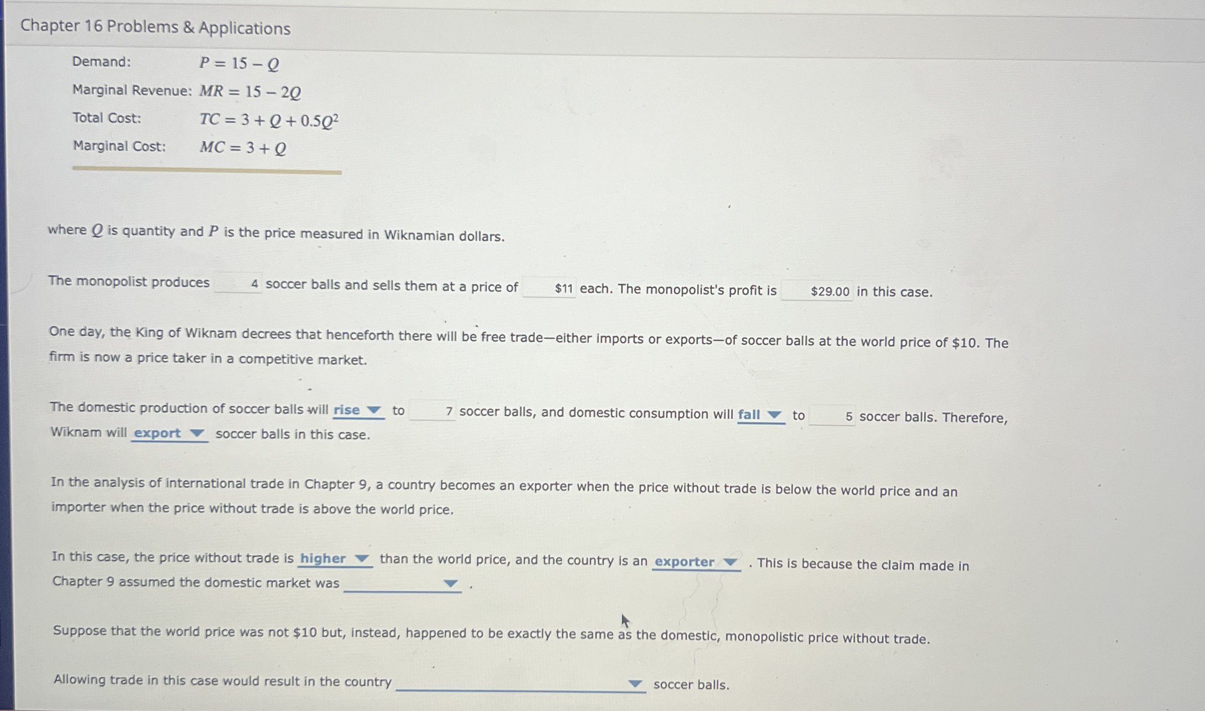 Solved Chapter 16 ﻿Problems & ApplicationsDemand: | Chegg.com