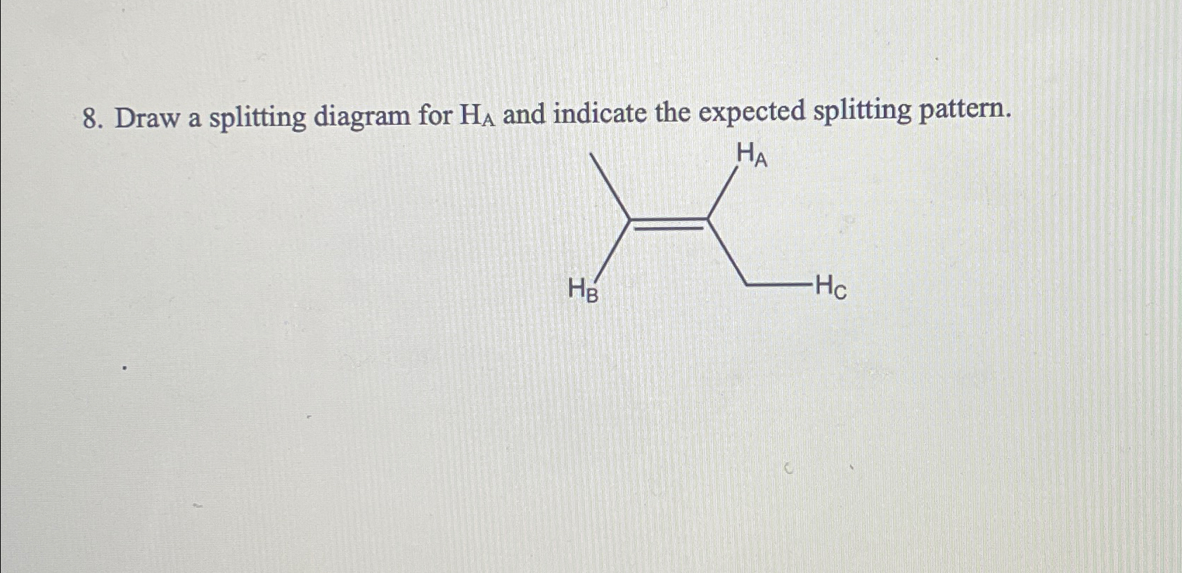 Draw a splitting diagram for HA ﻿and indicate the | Chegg.com