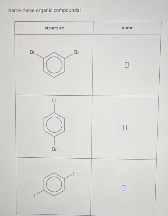 Solved Name these organic compounds: | Chegg.com