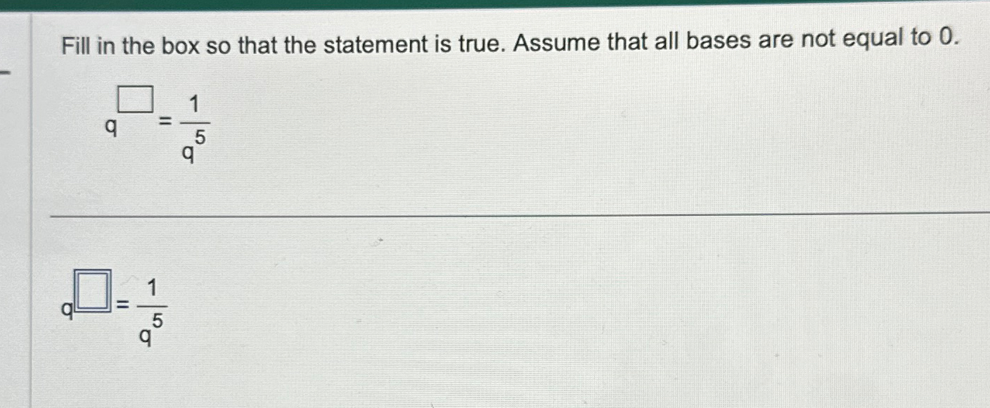 Solved Fill in the box so that the statement is true. Assume | Chegg.com