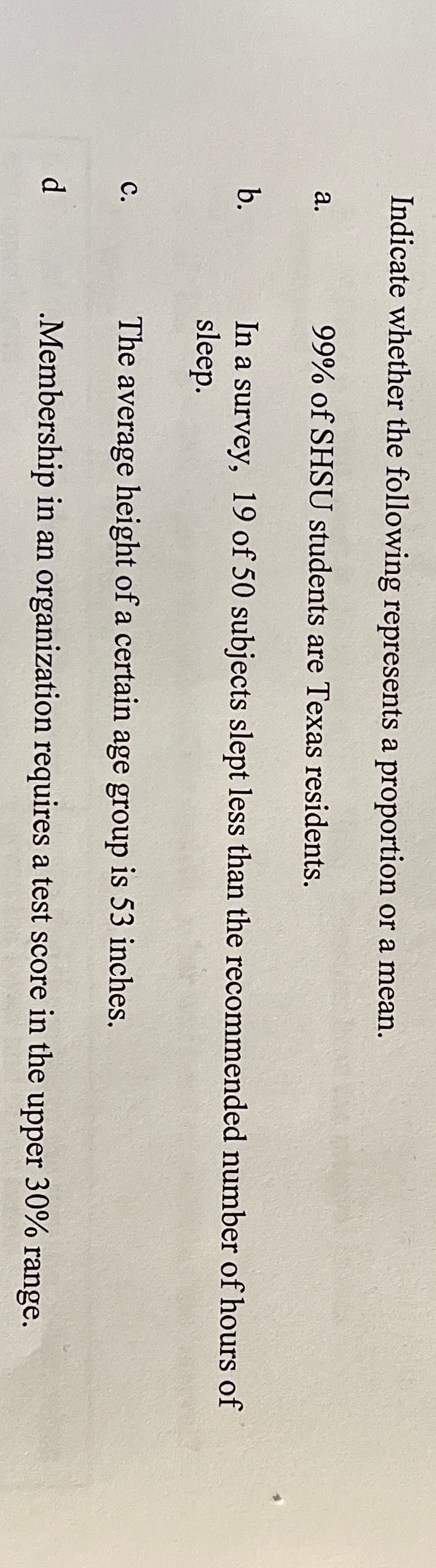 Solved Indicate whether the following represents a | Chegg.com