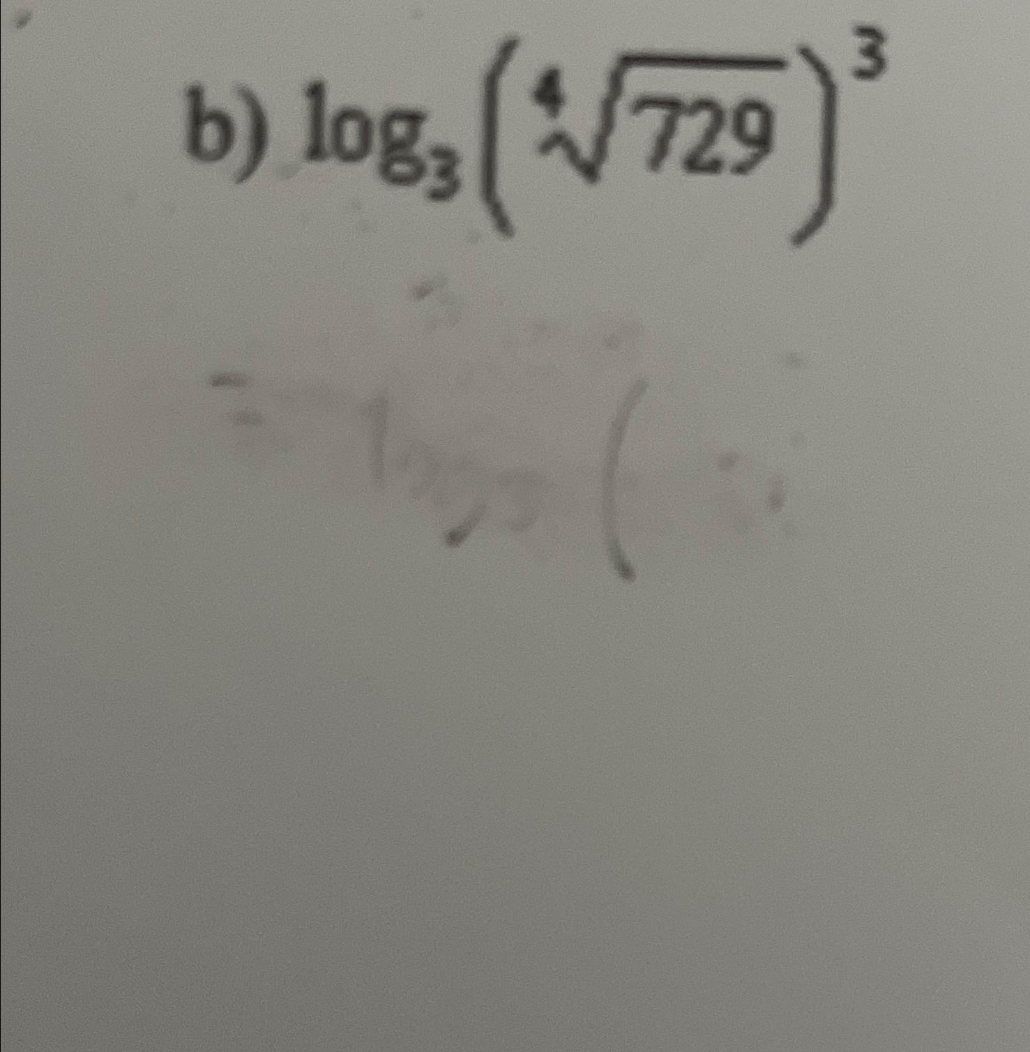 Solved b) log3(7294)3 | Chegg.com