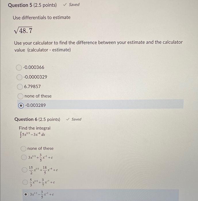 Solved Use differentials to estimate 48.7 Use your | Chegg.com
