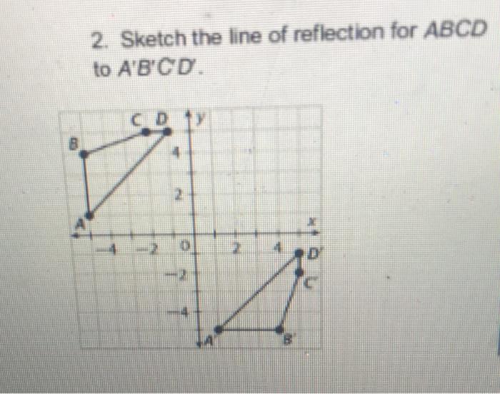 Solved 2. Sketch the line of reflection for ABCD to A'B'CD. | Chegg.com