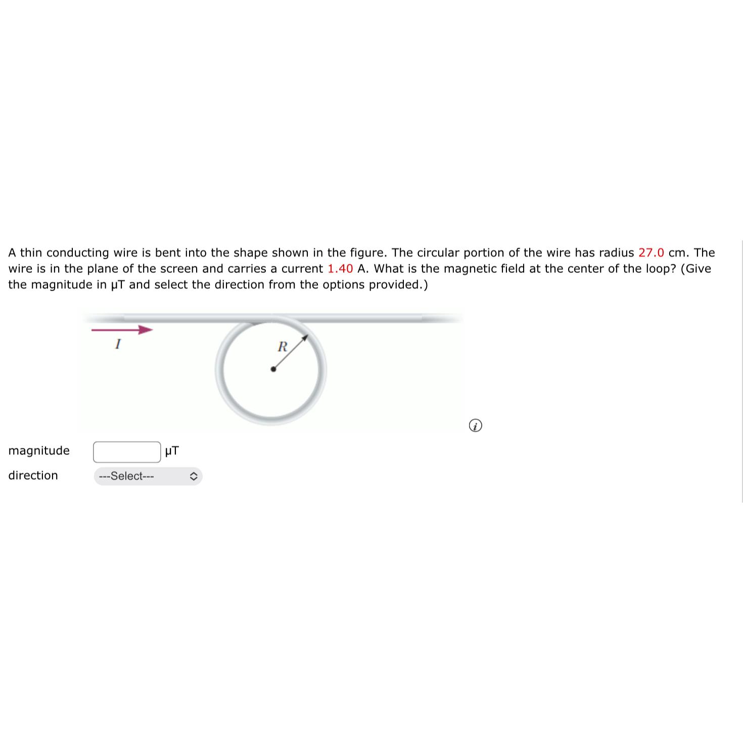 Solved A thin conducting wire is bent into the shape shown | Chegg.com