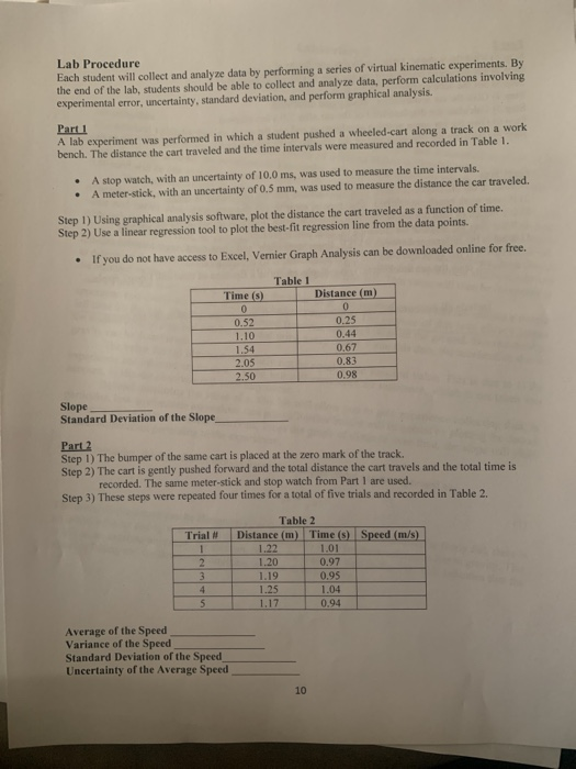 Laboratory 1 Data Acquisition and Data Analysis | Chegg.com