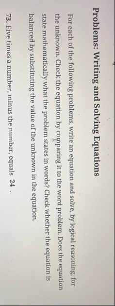 Solved Problems: Writing and Solving EquationsFor each of | Chegg.com