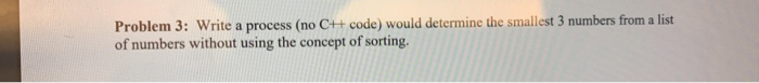 Solved Problem 3: Write a process (no C++ code) would | Chegg.com