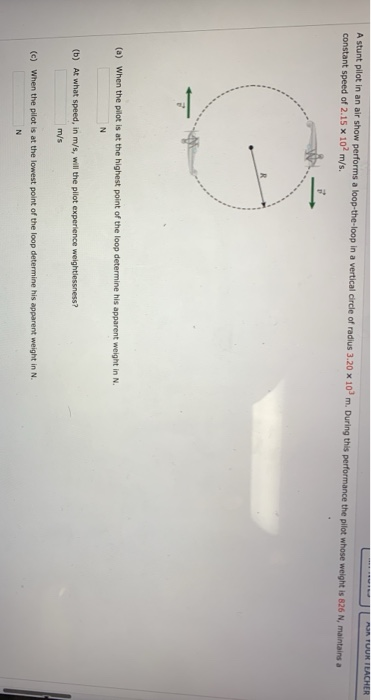 Solved RIN TUUR TEACHER A stunt pilot in an air show | Chegg.com