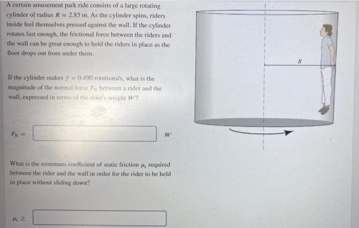 [Solved]: A certain amusement park ride consists of a large