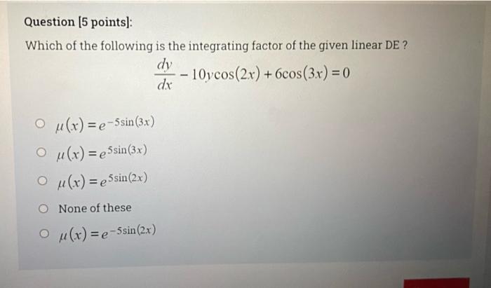 Solved Question [5 points]: Using a proper substitution, | Chegg.com