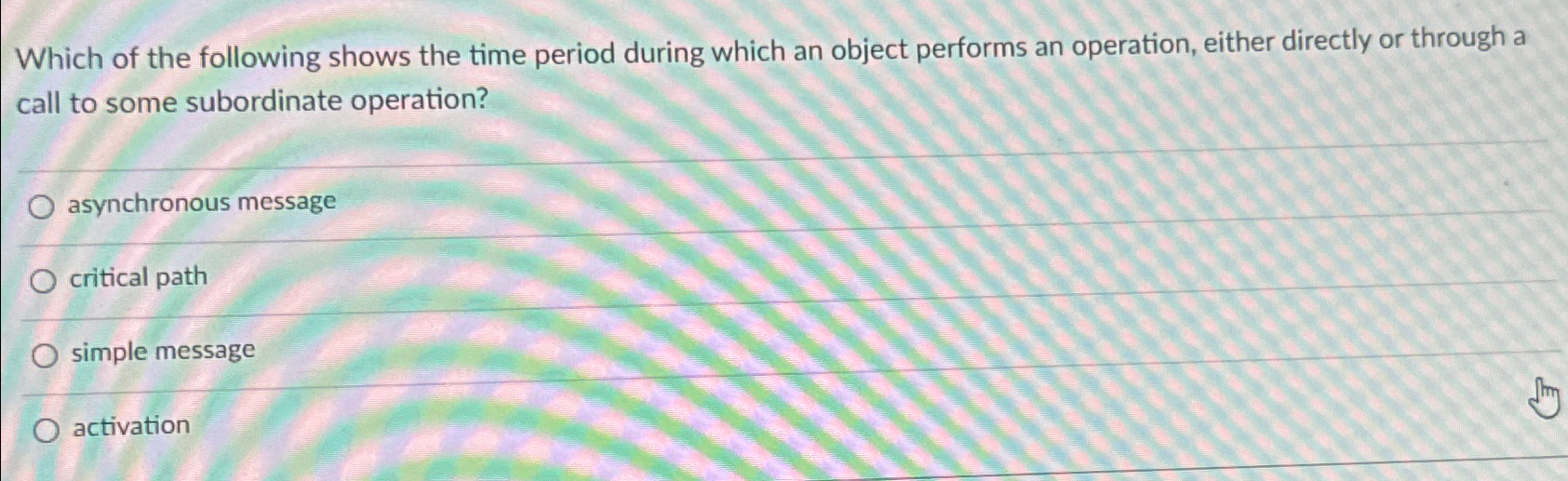 Solved Which of the following shows the time period during | Chegg.com