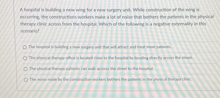 Solved A hospital is building a new wing for a new surgery | Chegg.com