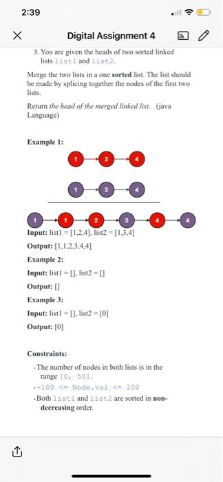 Solved **dsa java language and attach the output of the code | Chegg.com