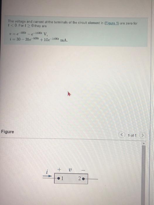 Solved Find the power at t=1.3 ms. Express your answer to | Chegg.com
