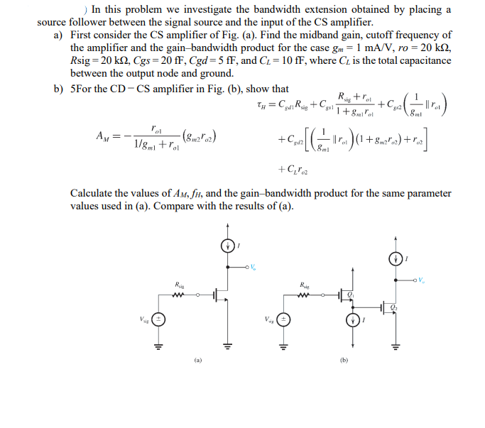 Solved In this problem we investigate the bandwidth | Chegg.com