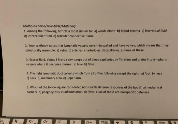 Solved Multiple-choice/True-false/Matching: 1. Among the | Chegg.com