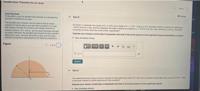 Solved Parallel-Axis Theorem for an Area Part Learning Goal: | Chegg.com