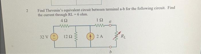Solved Find Thevenin's equivalent circuit between terminal | Chegg.com