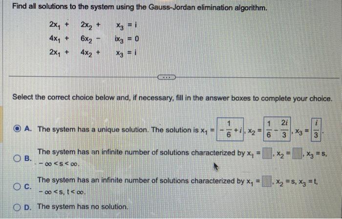 Solved Find all solutions to the system using the | Chegg.com