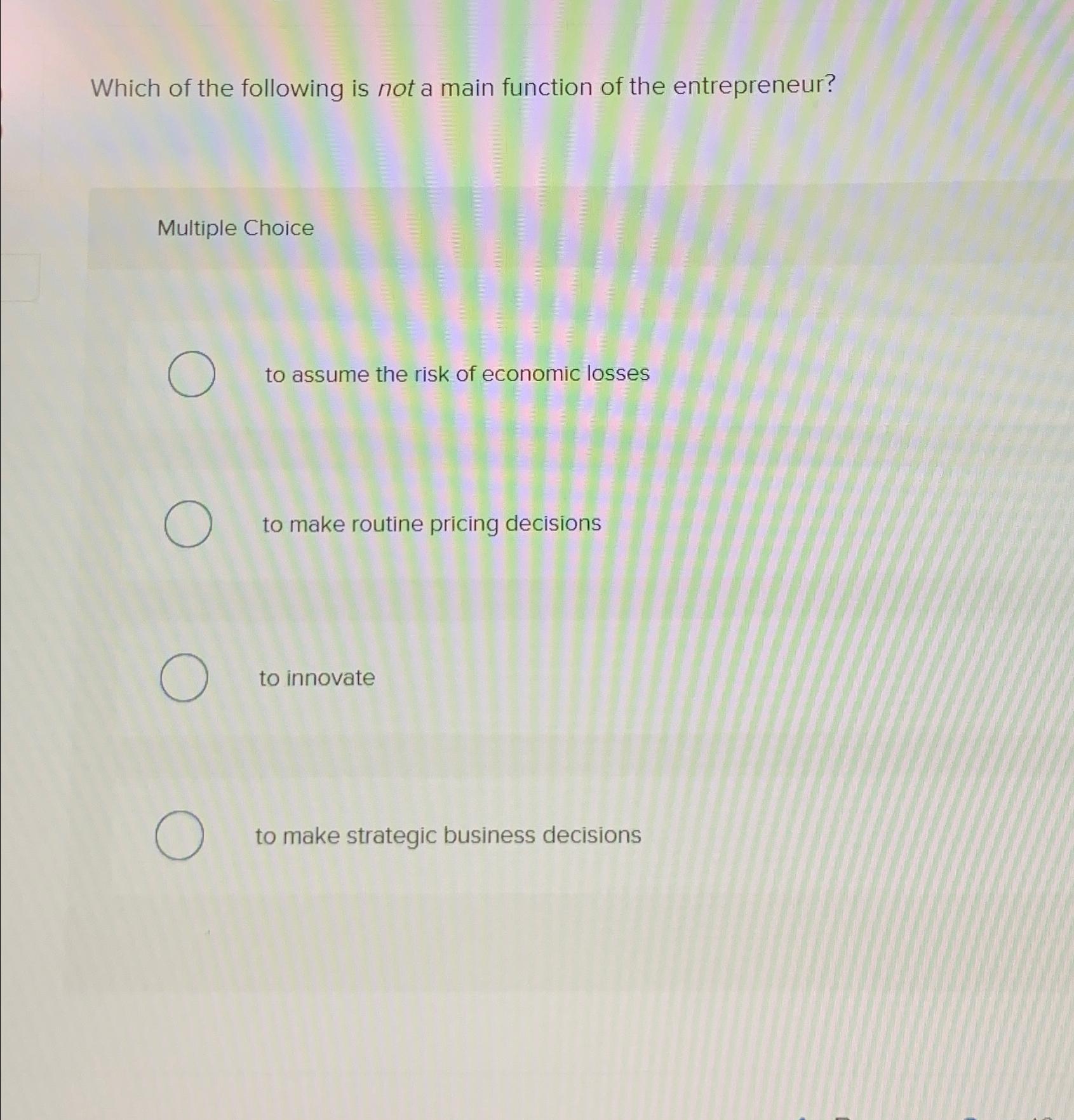 Solved Which of the following is not a main function of the | Chegg.com