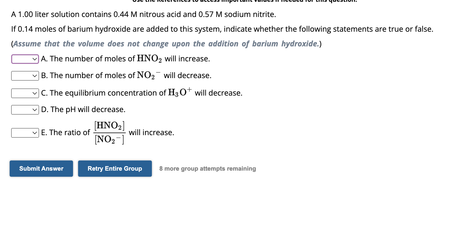 Solved A 1.00 ﻿liter solution contains 0.44M ﻿nitrous acid | Chegg.com