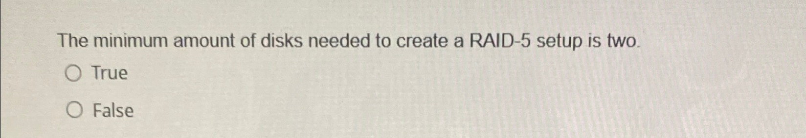 Solved The minimum amount of disks needed to create a | Chegg.com