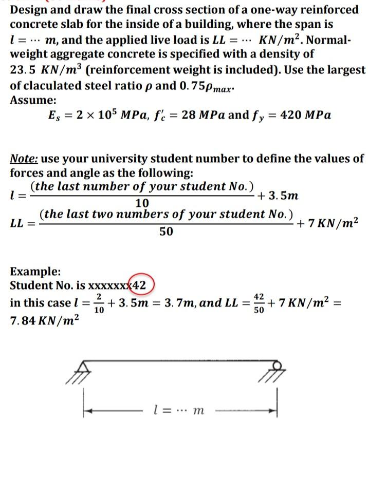Design and draw the final cross section of a one-way | Chegg.com