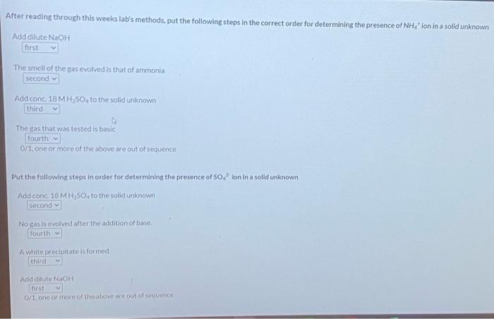 Solved Put the following steps in order for determining the | Chegg.com