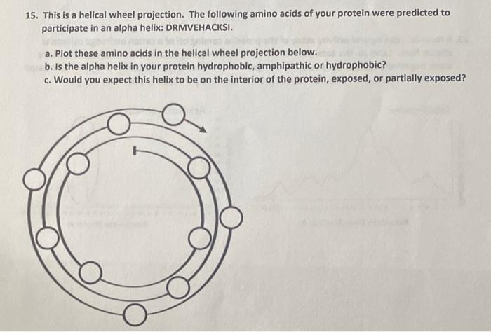 Solved 15. This is a helical wheel projection. The following | Chegg.com