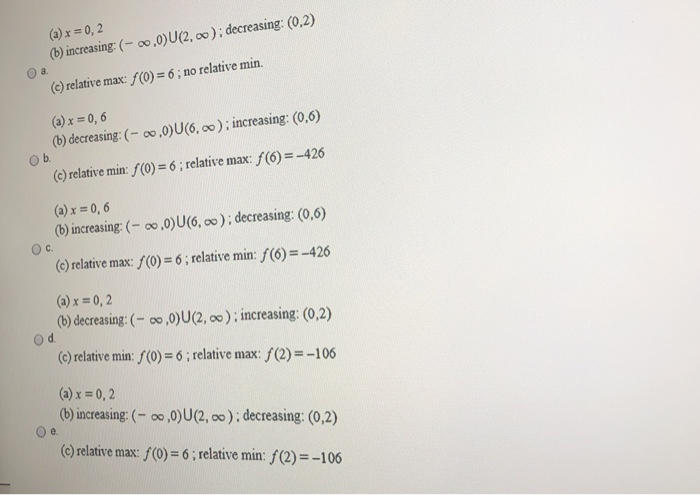 Solved For the function f(x) = 4x3 – 36x2 +6: (a) Find the | Chegg.com