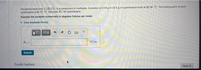 Solved ± Boiling Point Elevation and Freezing Point | Chegg.com