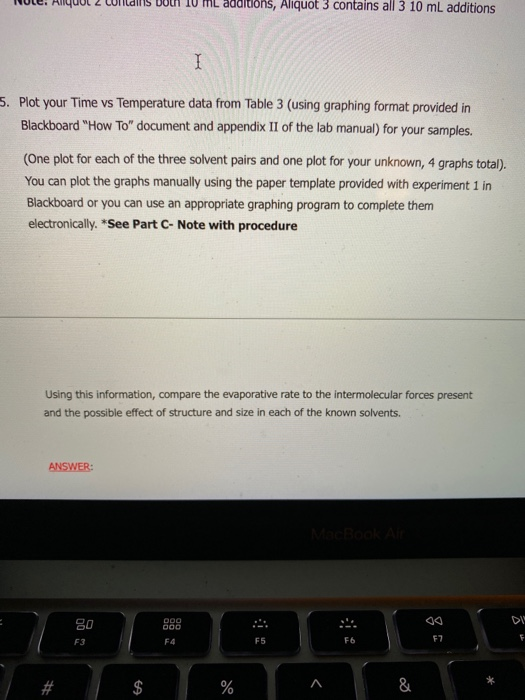 Solved Plot a time vs temperature data from table 3 for your | Chegg.com
