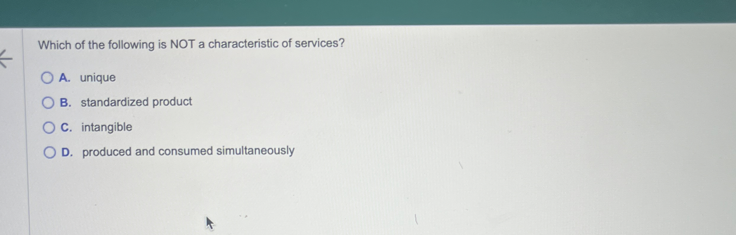 Solved Which of the following is NOT a characteristic of | Chegg.com