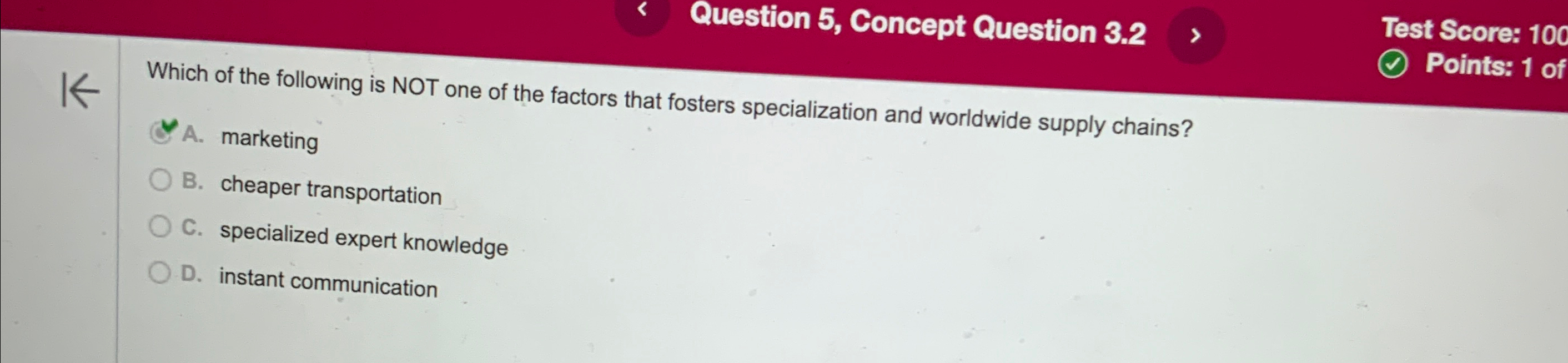 Solved Question 5, Concept Question 3.2Test Score: 100Which | Chegg.com Solved Question 5, Concept Question 3.2Test Score: 100Which | Chegg.com