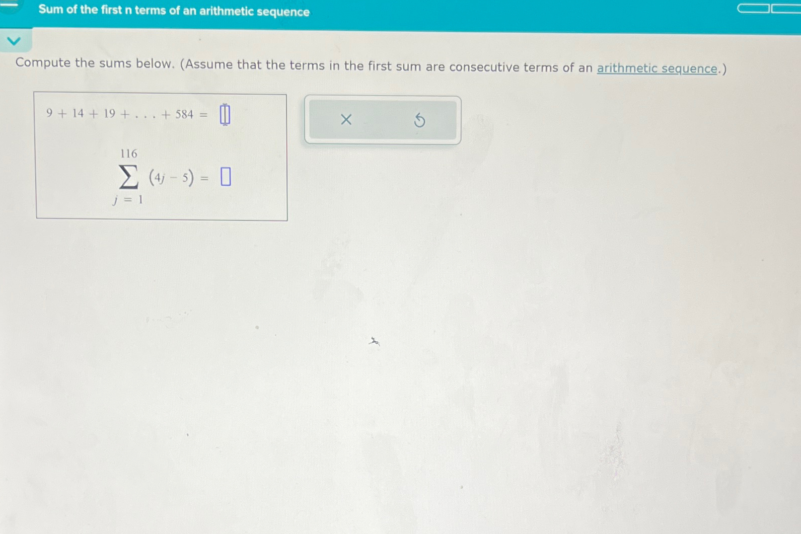 Solved Sum of the first n ﻿terms of an arithmetic | Chegg.com
