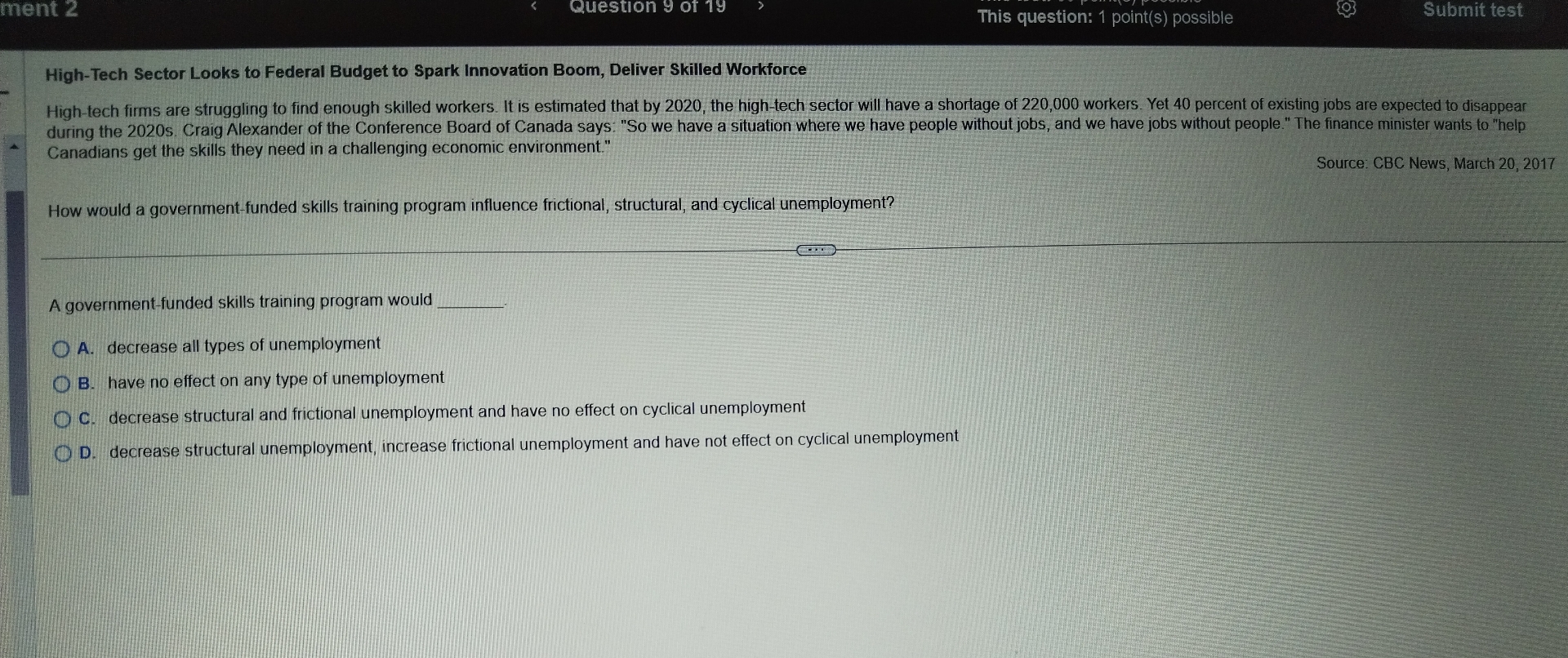 Solved ment 2Question 9 ﻿of 19This question: 1 ﻿point(s) | Chegg.com