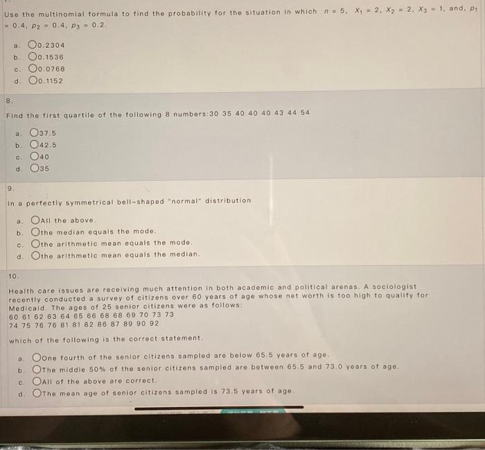 Solved Use the multinomial formula to find the probability | Chegg.com