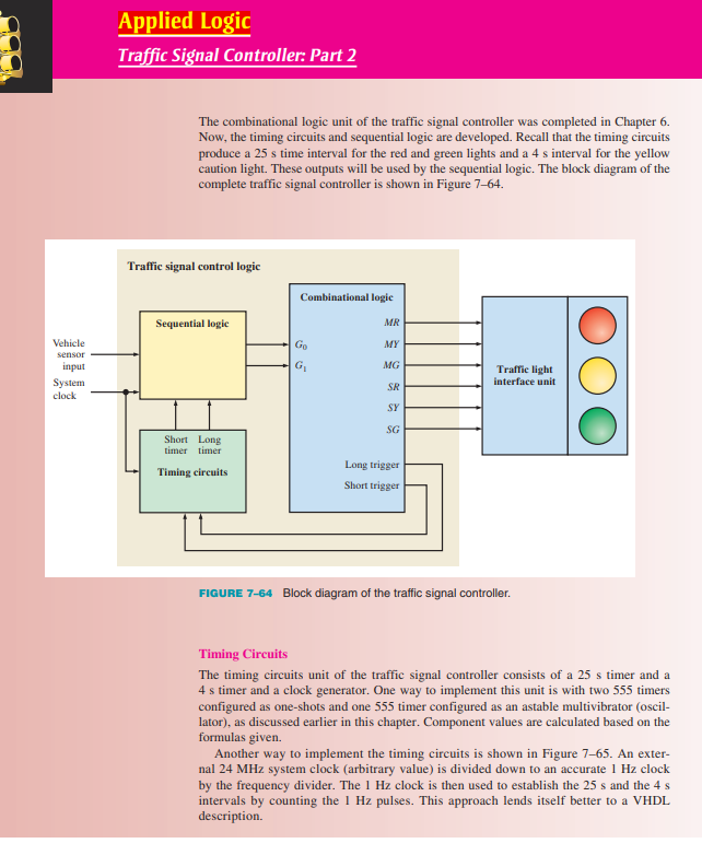 Solved Applied LogicTraffic Signal Controller: Part 2The | Chegg.com