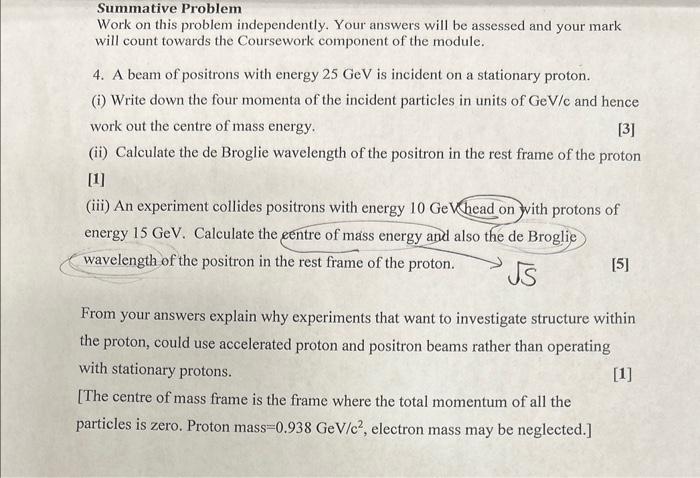 Summative Problem Work On This Problem Independently