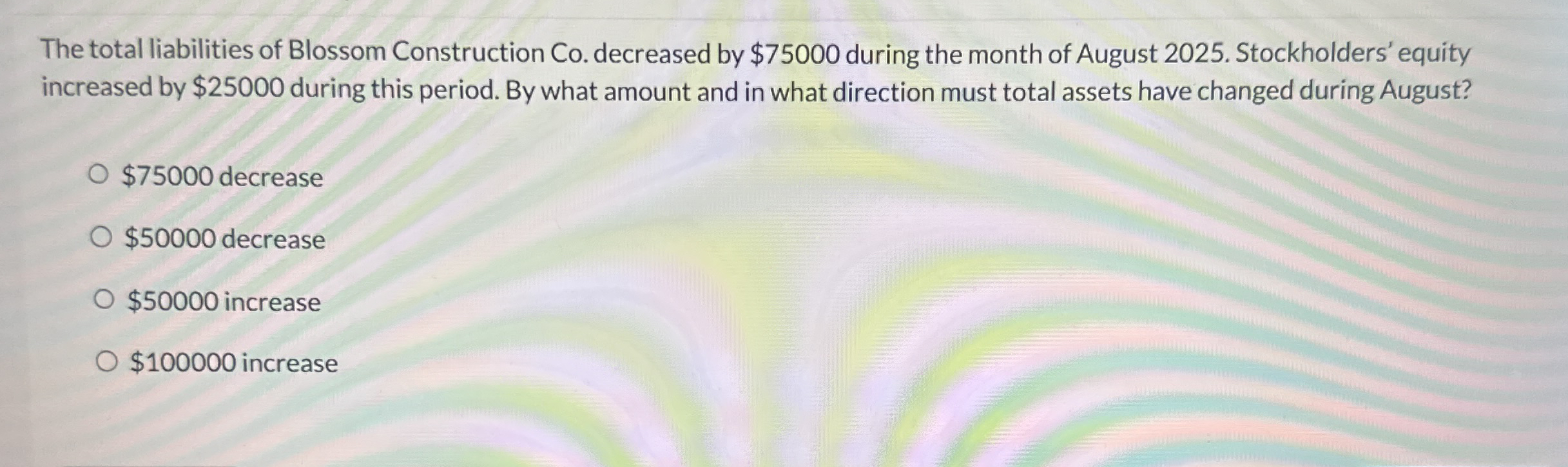 Solved The total liabilities of Blossom Construction Co. | Chegg.com