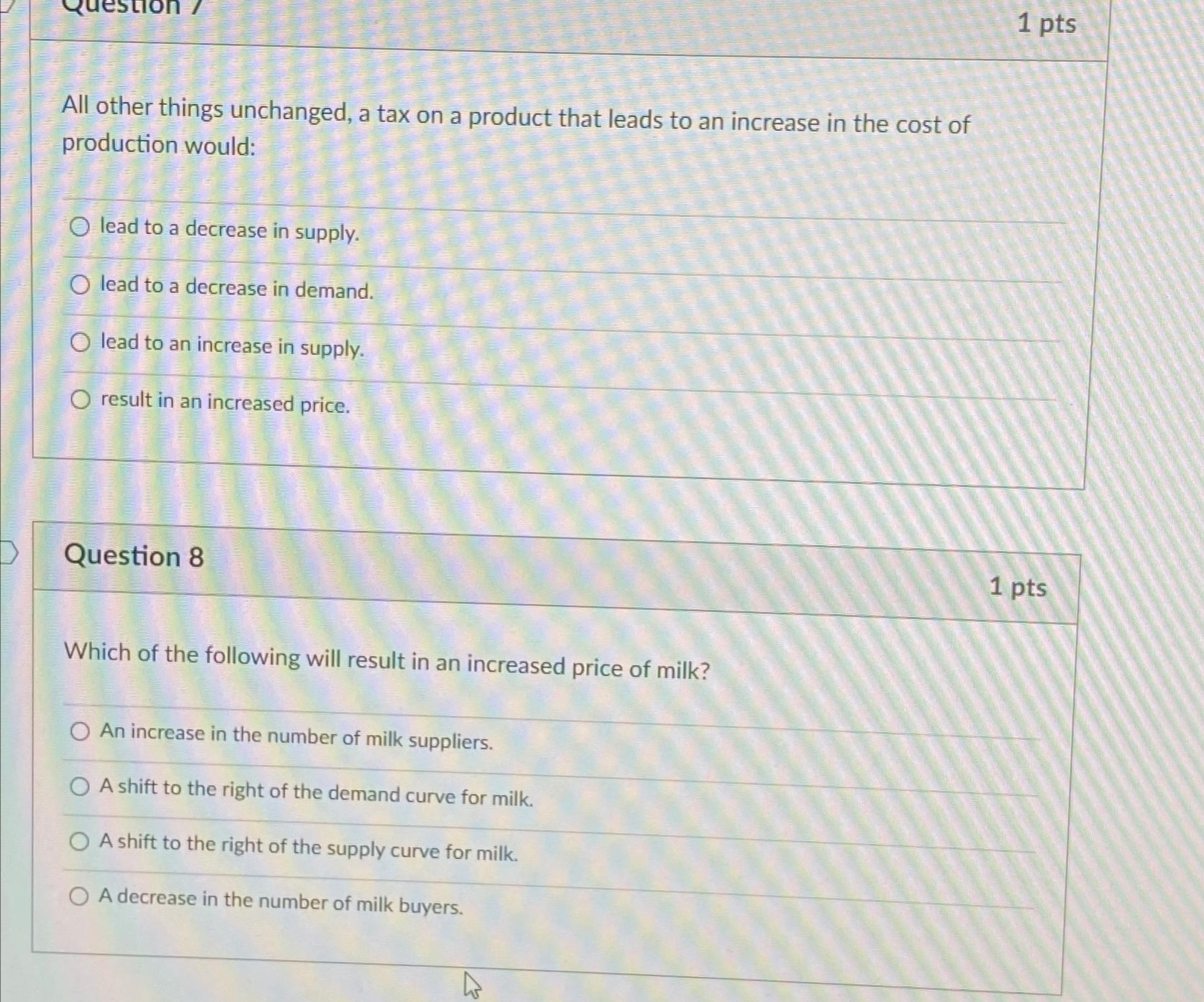 Solved All other things unchanged, a tax on a product that | Chegg.com