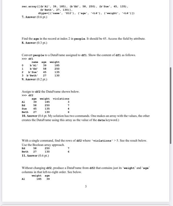 The following are excises you should do in Jupyter | Chegg.com