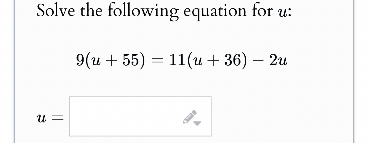 Solved Solve the following equation for u | Chegg.com