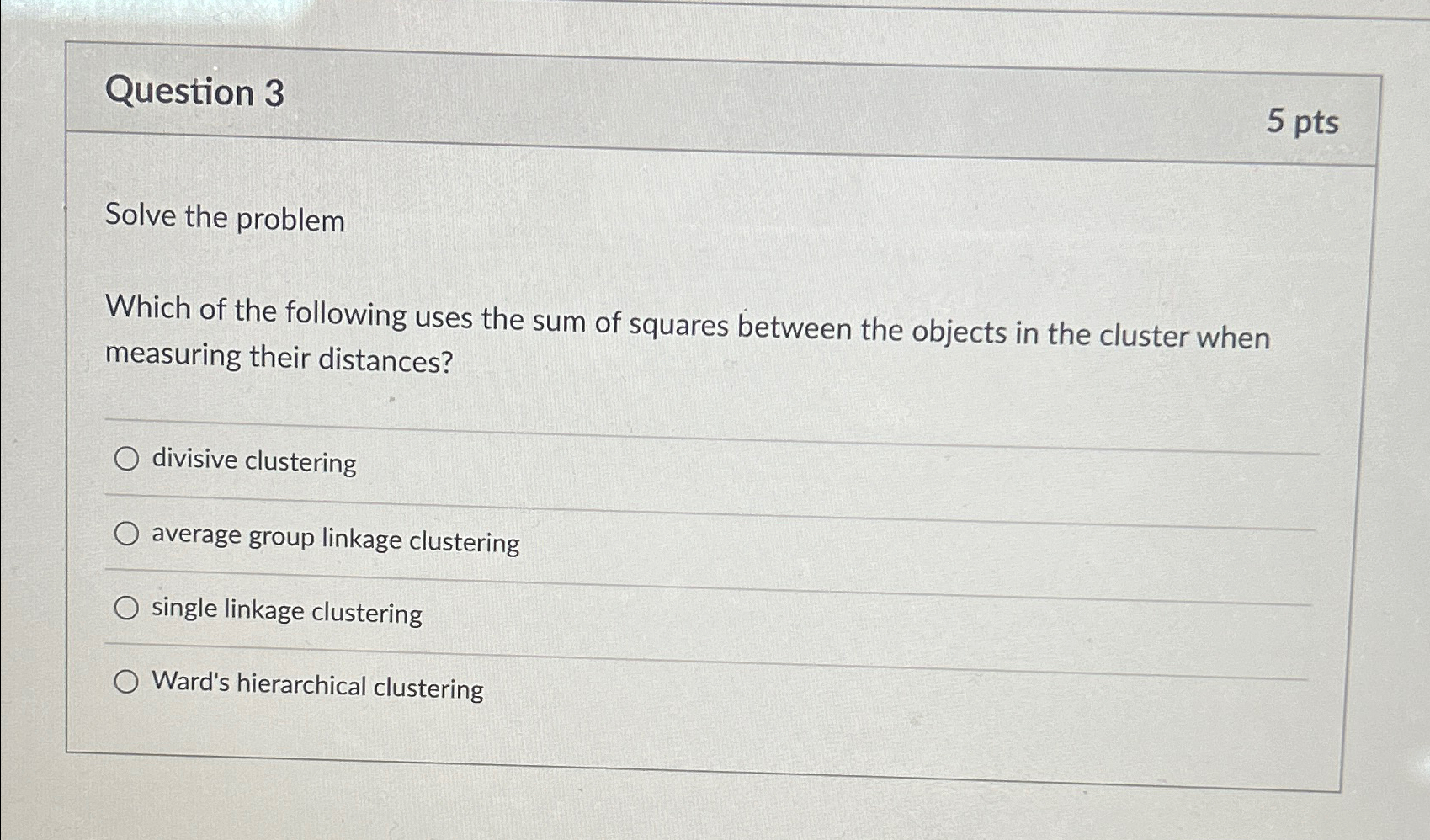 Solved Question 3 5pts Solve the problem Which of the | Chegg.com Solved Question 3 5pts Solve the problem Which of the | Chegg.com