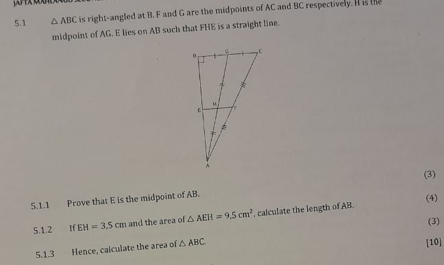 Solved 5.1 ????ABC ﻿is right-angled at B. ﻿F and G ﻿are the | Chegg.com