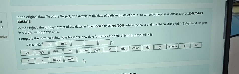 Solved In the original data file of the Project, an example | Chegg.com