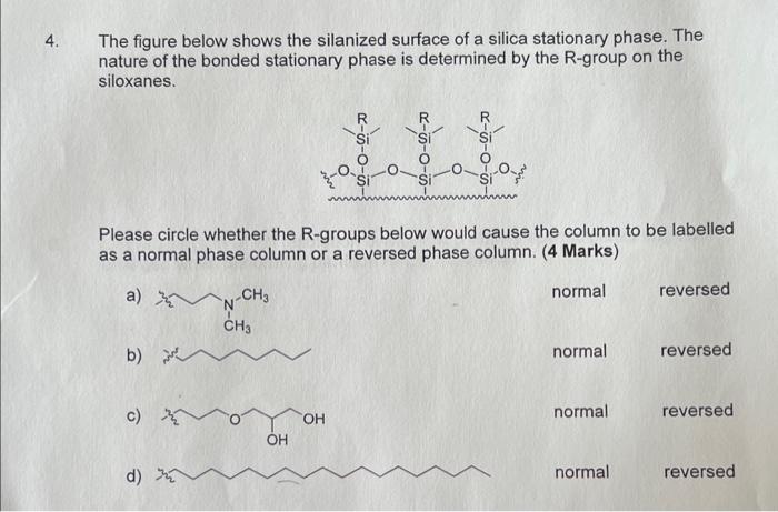 Solved The figure below shows the silanized surface of a | Chegg.com