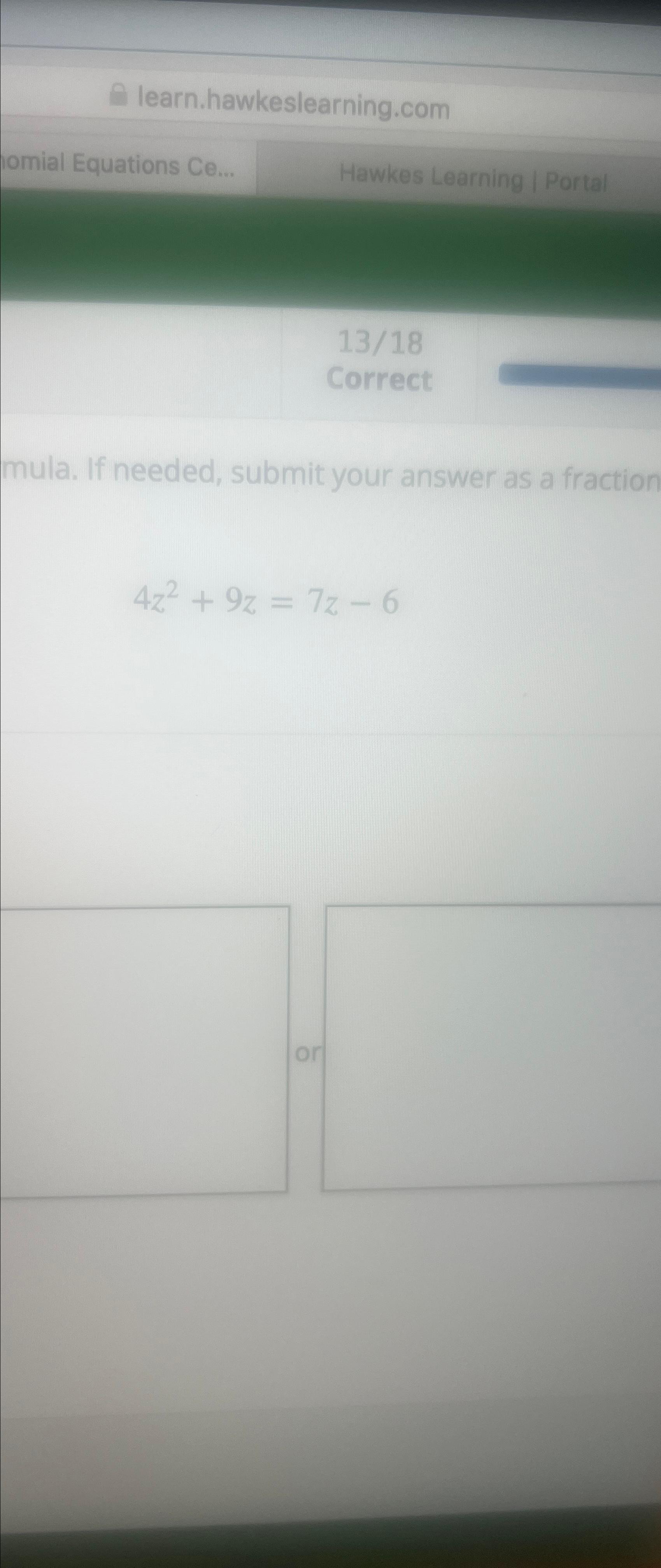 Solved learn.hawkeslearning.comIomial Equations Co...Hawkes | Chegg.com